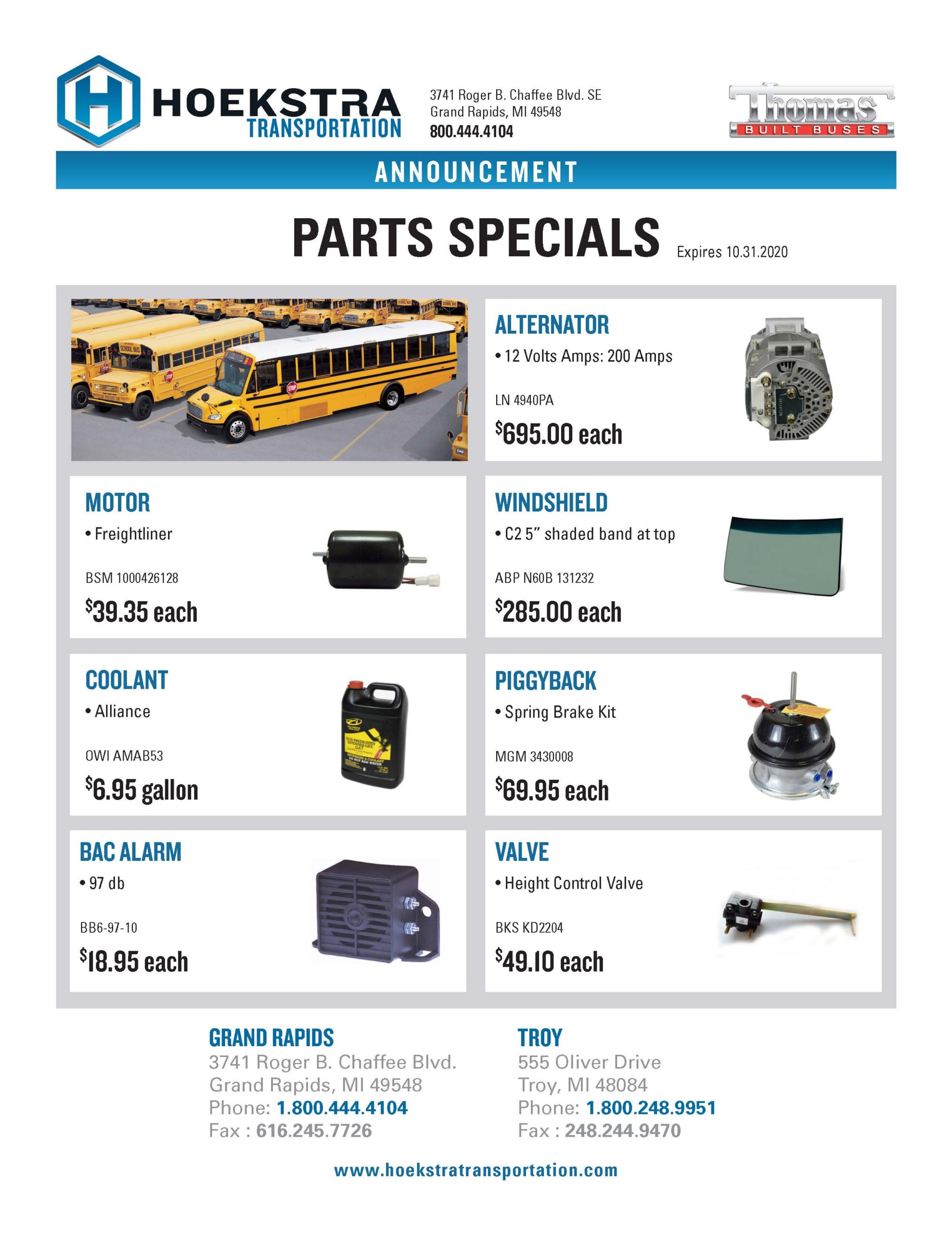 Order Bus Parts - Hoekstra Transportation